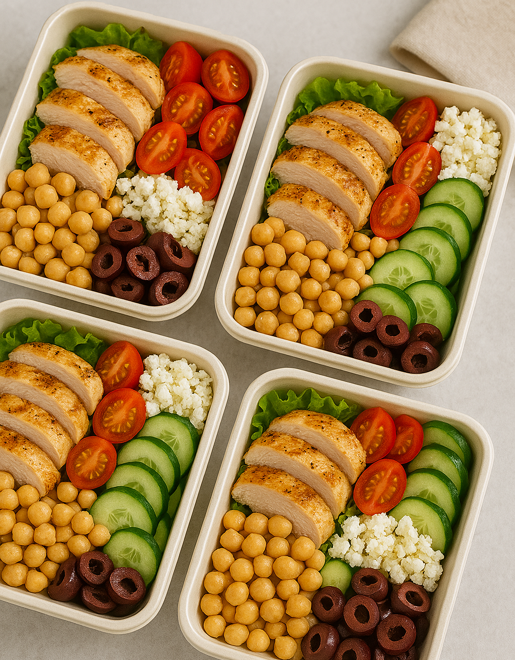 Mediterranean Protein Prep Bowls – Fresh, High-Protein & Meal Prep Ready